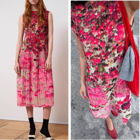 No. 6 | Dresses | New No6 Tierney Midi Dress Rose Floral Red Pink ...
